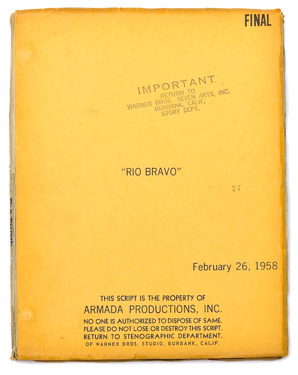 Bonhams : A Rio Bravo final screenplay