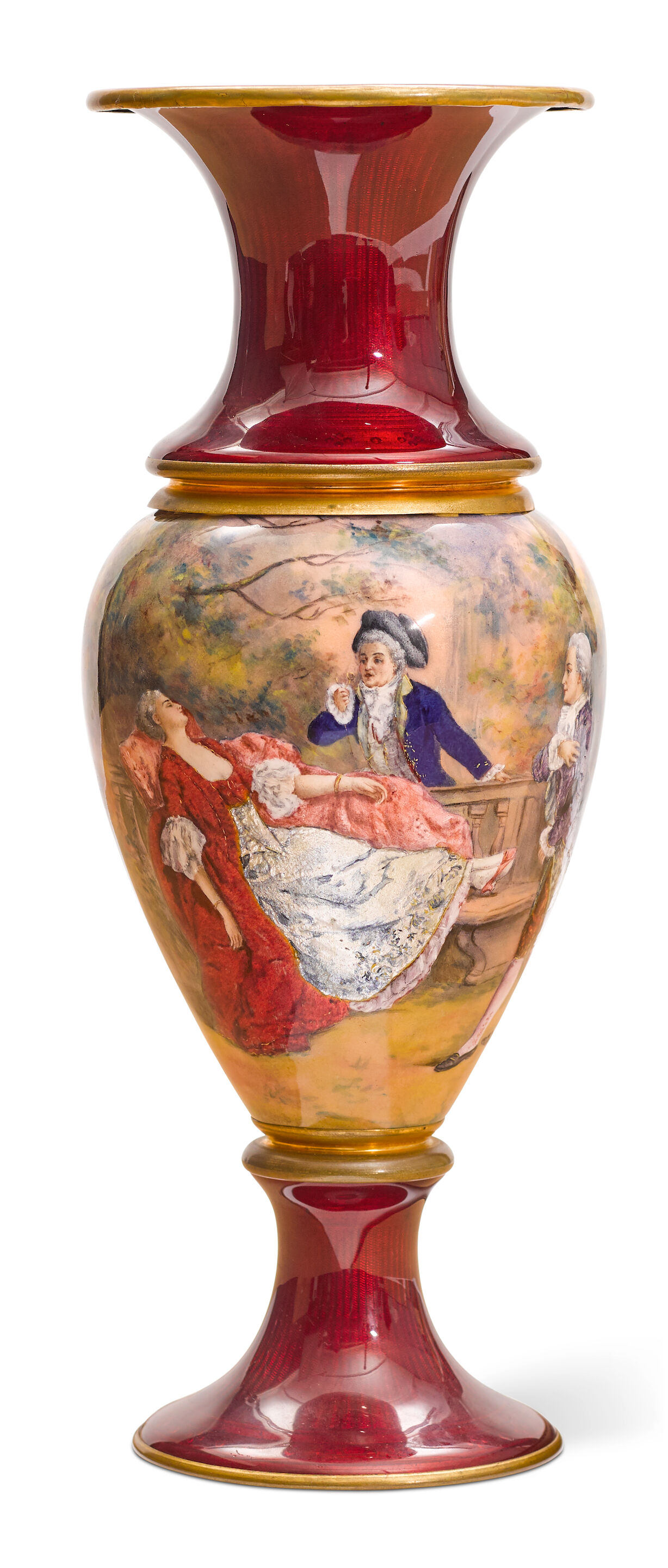 Bonhams : A Limoges enamel vase late 19th century