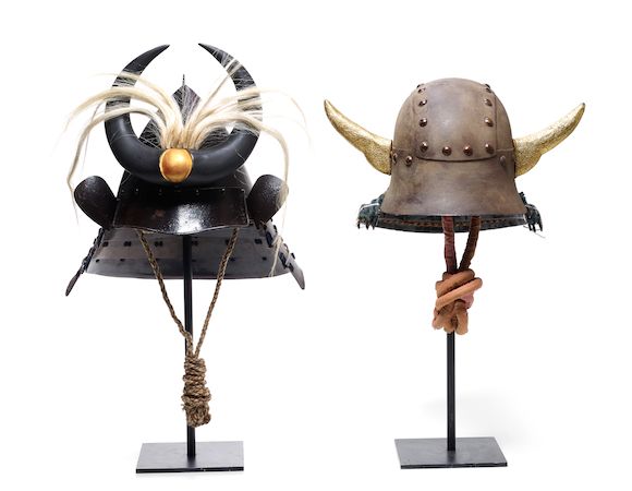 Bonhams : A momonari (peach-shaped) helmet and a zunari helmet Edo ...