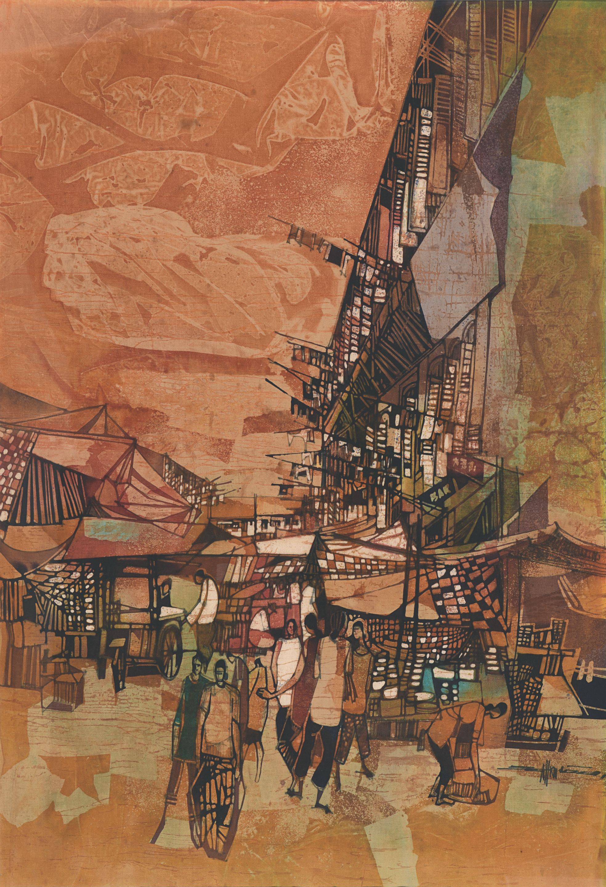 Bonhams : Seah Kim Joo (Singaporean, b.1939) Chinatown