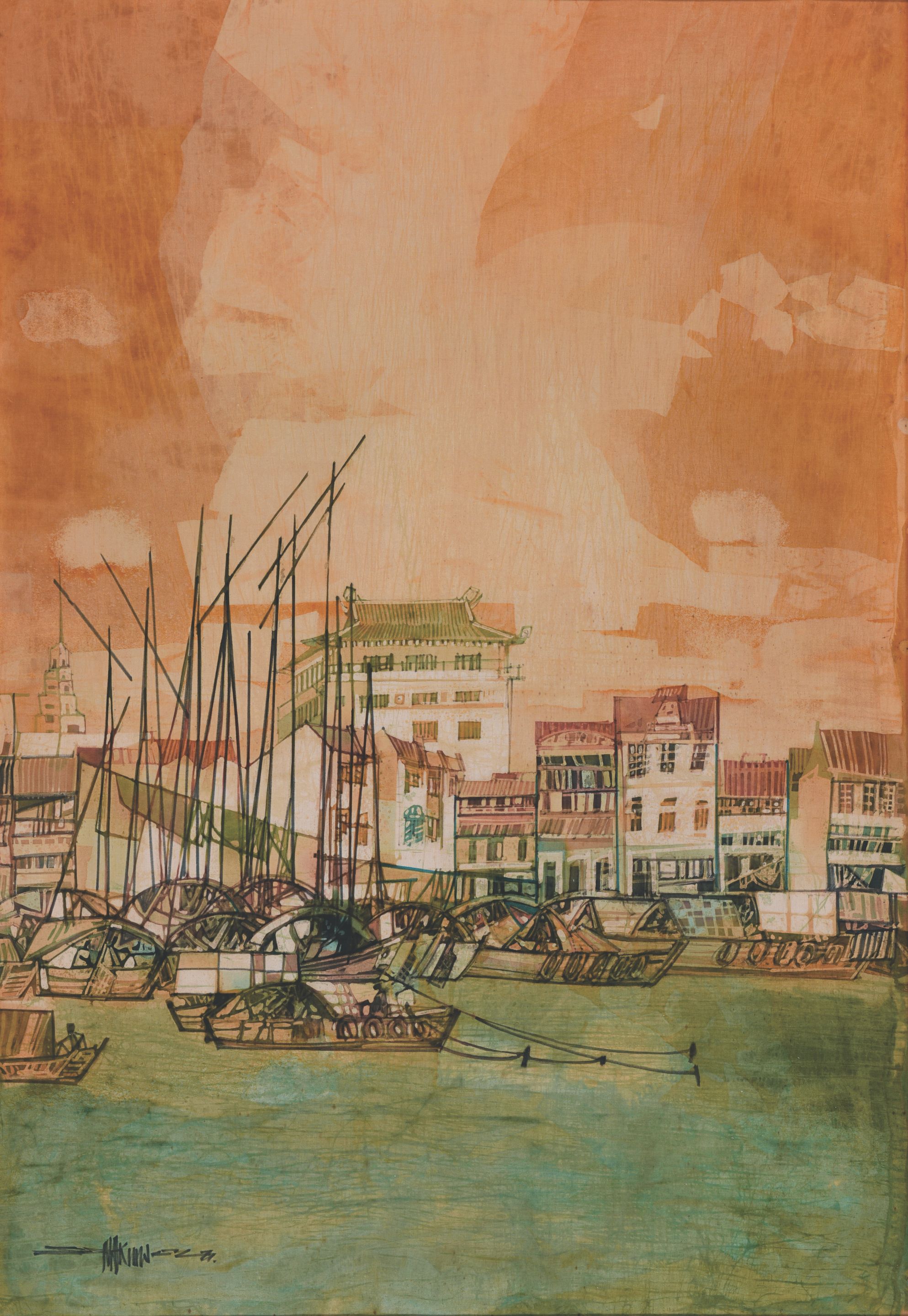 Bonhams : Seah Kim Joo (Singaporean, b.1939) Singapore River