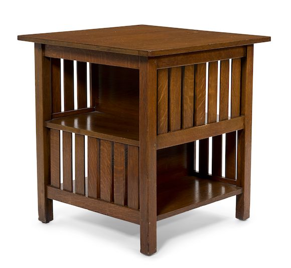 Bonhams : An L & JG Stickley oak Encyclopedia table model 516 ...