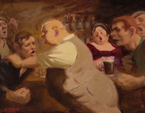Bonhams : Edward Sylvester Hynes (Irish, 1897-1982) The Bar Room ...