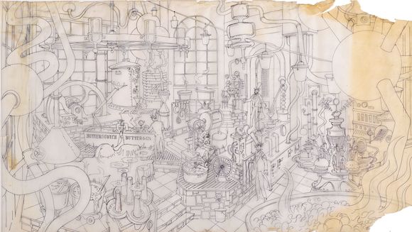 Bonhams : A Harper Goff production drawing of the Inventing Room for ...