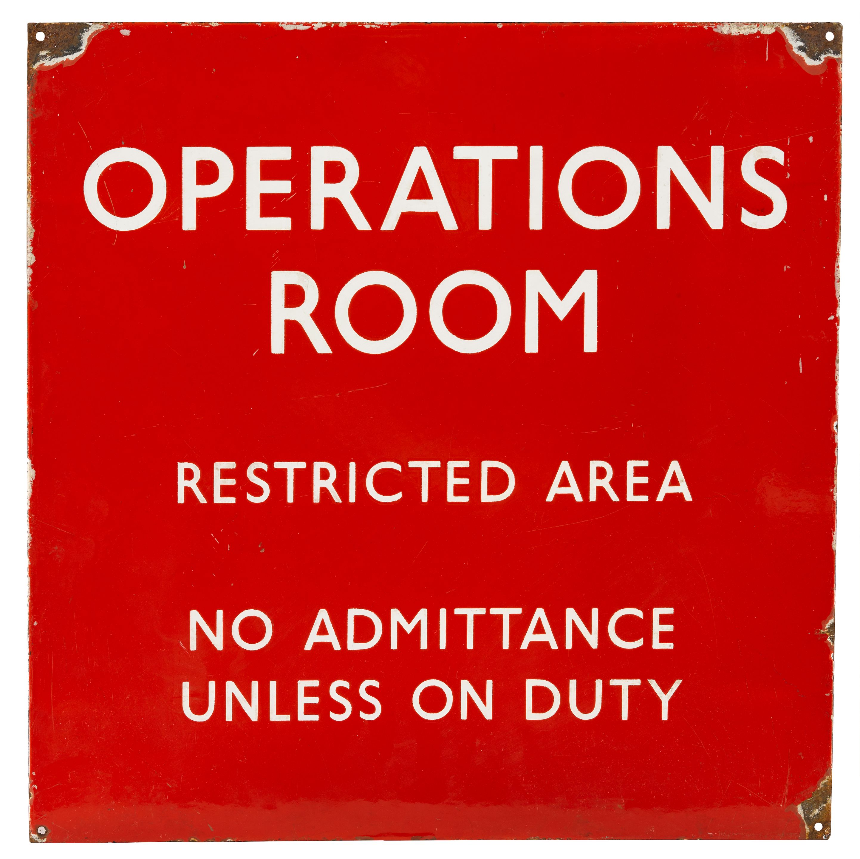 Battle of Britain: RAF Debden Operations room sign. - auctions & price ...