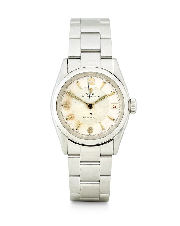Bonhams : Rolex. A stainless steel manual wind wristwatch with red date ...