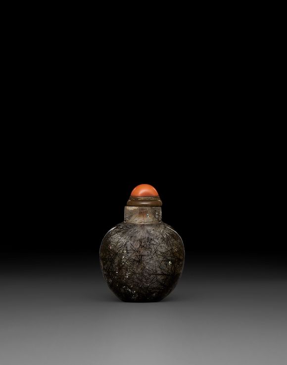 Bonhams : A 'Hair' Crystal Snuff Bottle 19th century