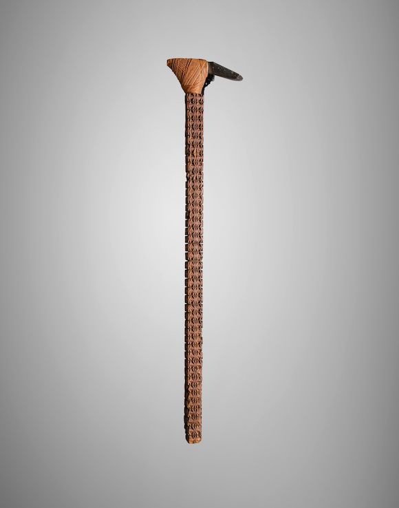 Bonhams : Fine Ceremonial Hafted Adze, Mangaia, Cook Islands