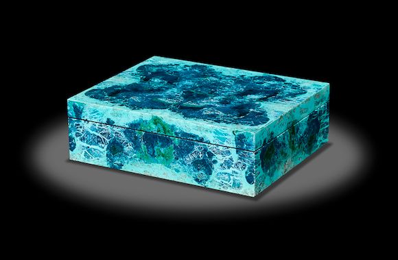 Bonhams : Shattuckite Intarsia Box by Konstantin Libman