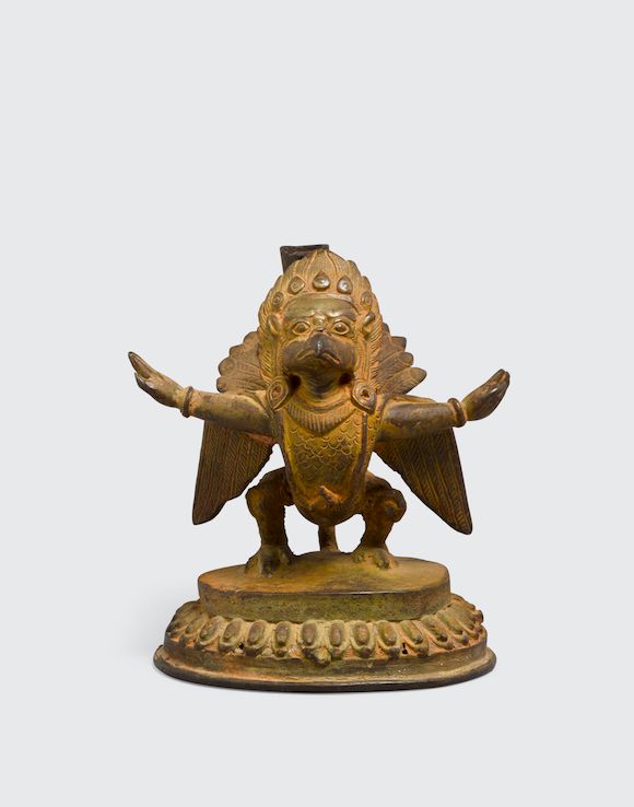 Bonhams : A copper alloy figure of Garuda Nepal, 19th century