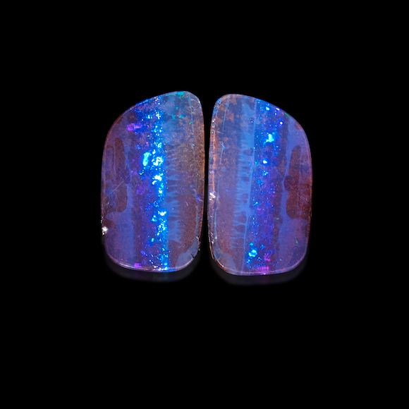 Bonhams : RIBBON PATTERN BOULDER OPAL SPLIT