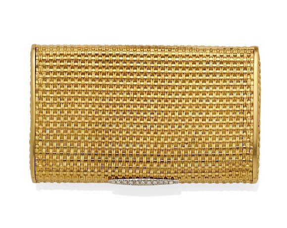 Bonhams : A diamond and 18k gold card case