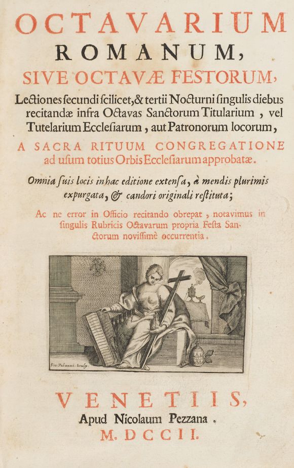 Bonhams : RELIGIOUS FEASTS. Octavarium Romanum, sive octavae festorum ...