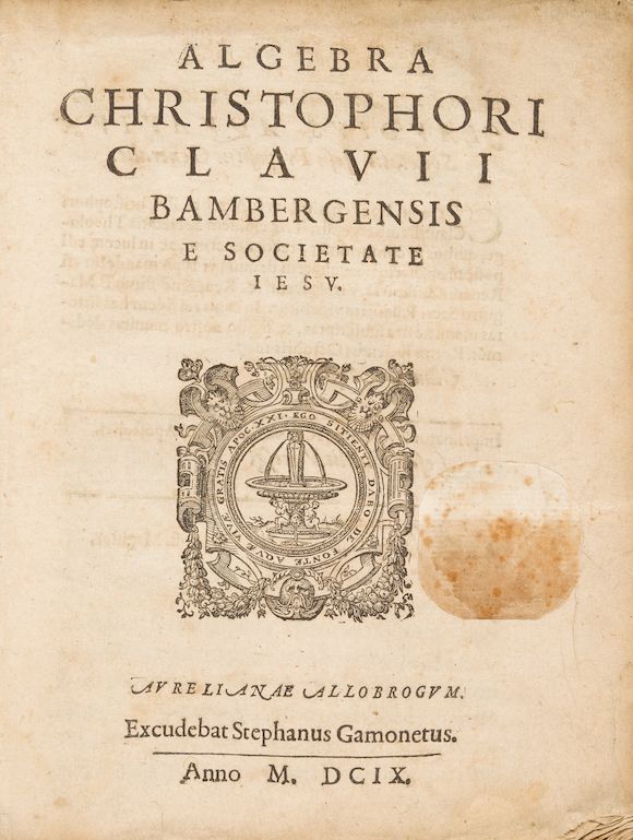 Bonhams : CLAVIUS, CHRISTOPHER. 1538-1612. 4 titles: