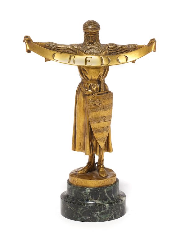 Bonhams : A French gilt bronze figure: Credo after a model by Emmanuel ...