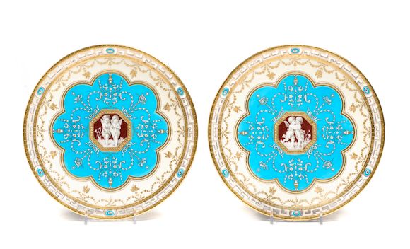 Bonhams : A pair of Mintons porcelain cabinet plates Retailed by Gilman ...