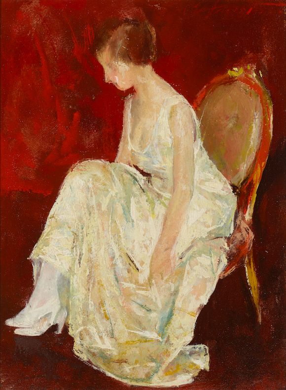 Bonhams : Charles Webster Hawthorne (1872-1930) Seated lady in an ...