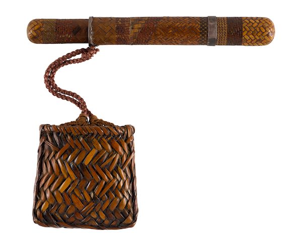 Bonhams : Shoko (active circa 1910) A woven bamboo tonkotsu (tobacco ...