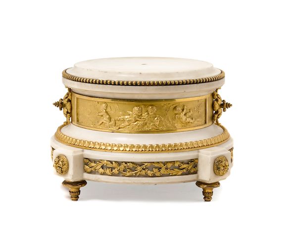Bonhams : A French gilt bronze mounted marble plinth late 19th century