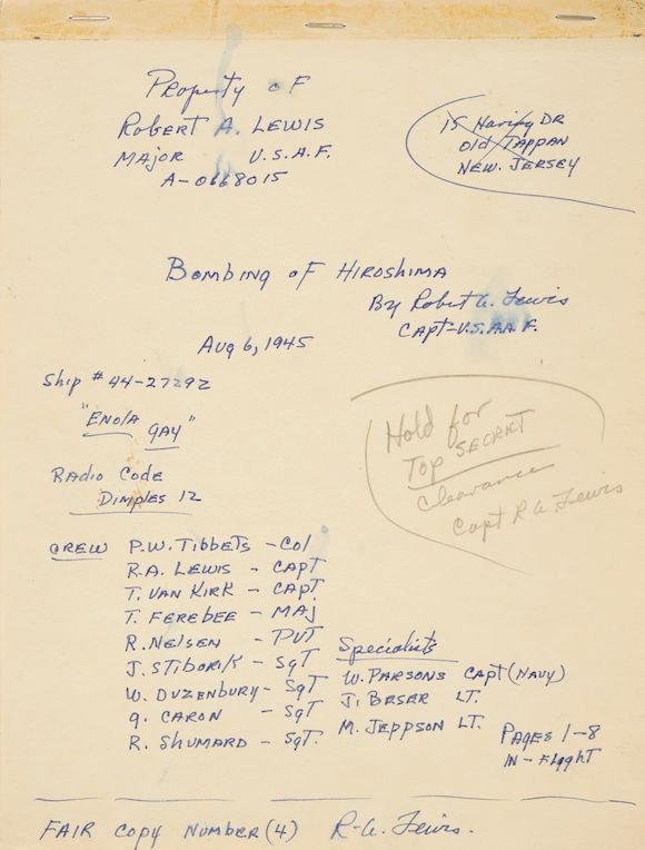 Bonhams : Lewis, Robert A. 1917-1983. Autograph Manuscript, being a ...