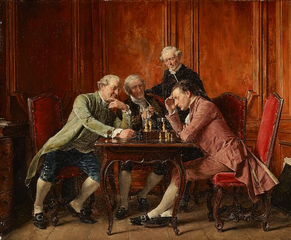 Bonhams : Carl Wilhelm Anton Seiler (German, 1846-1921) A game of chess ...