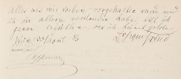 Bonhams : FREUD, SIGMUND. 1856-1939. Autograph Manuscript Signed (Dr ...