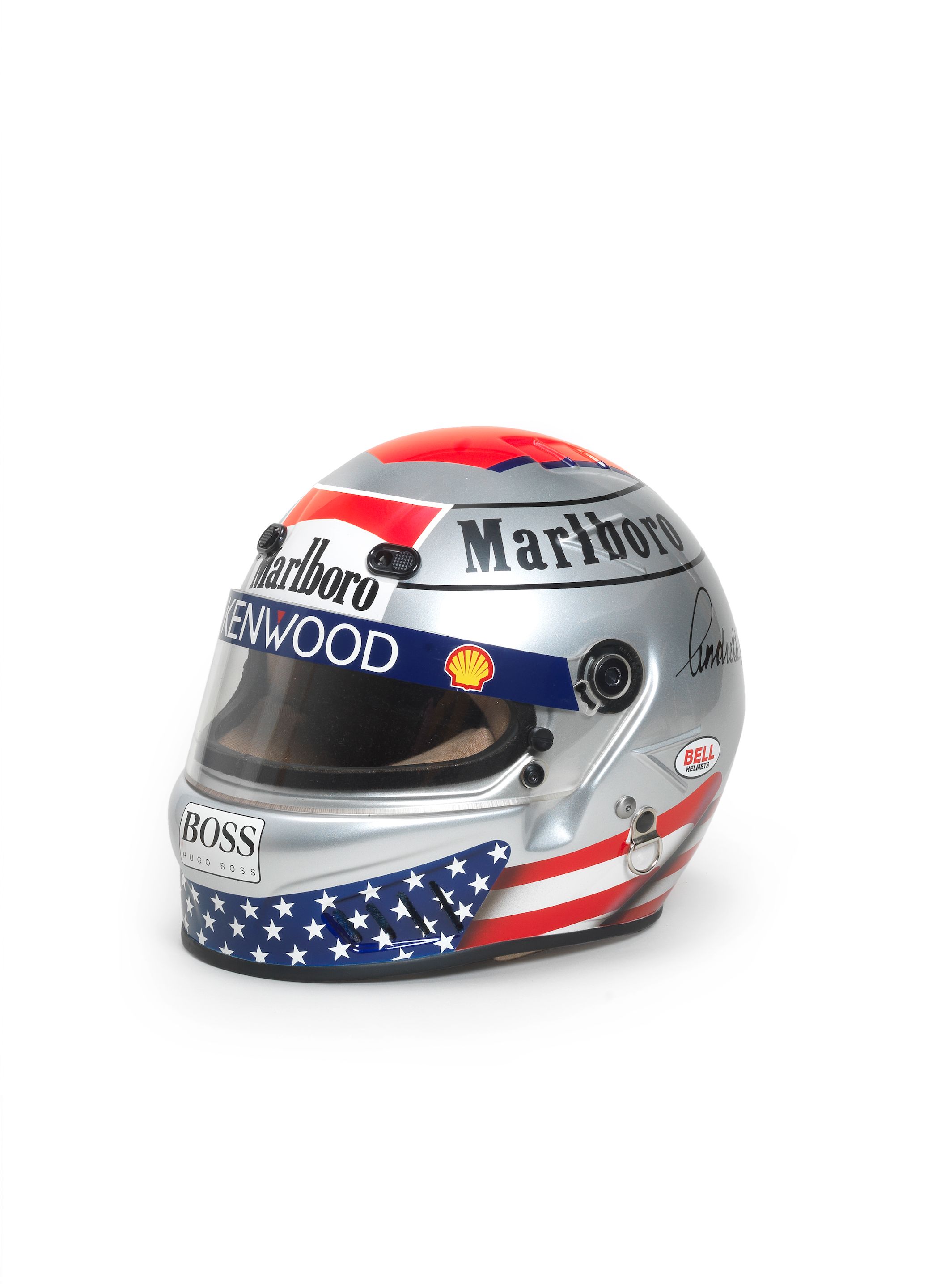 Bonhams Cars : A MICHAEL ANDRETTI FORMULA 1 BELL HELMET, USED DURING ...