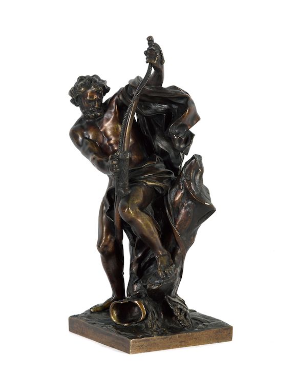 Bonhams : A French patinated bronze figure of Ulysses stringing his bow ...