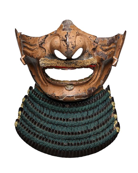 Bonhams : A rare lacquered iron menpo (face mask) Edo period (1615-1868 ...