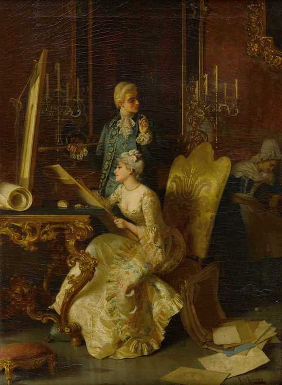 Bonhams : Pio Ricci (Italian, 1850-1919) The drawing lesson 29 1/4 x 21 ...