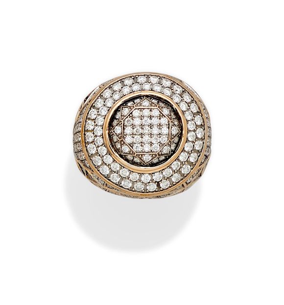 Bonhams : A Diamond and 18k Rose Gold Ring, DIAH D