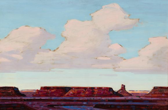 Bonhams : Conrad Buff (1886-1975) Cumulus Clouds over the Desert ...