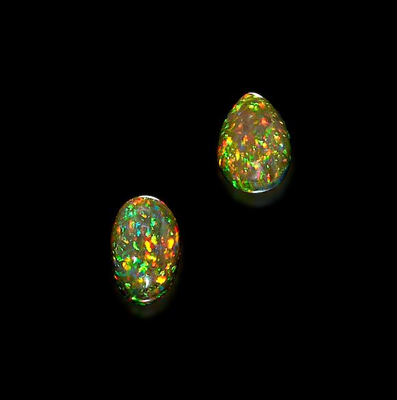 Bonhams : Two Black Opals