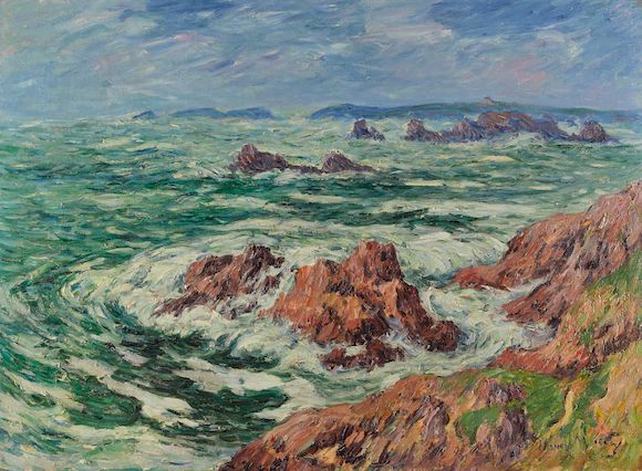 Bonhams : HENRY MORET (1856-1913) Pointe rocheuse, Finistère 23 5/8 x ...