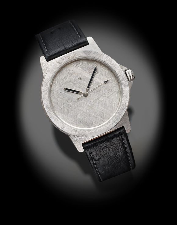 Bonhams : Muonionalusta Meteorite Watch with Meteorite Case and Dial
