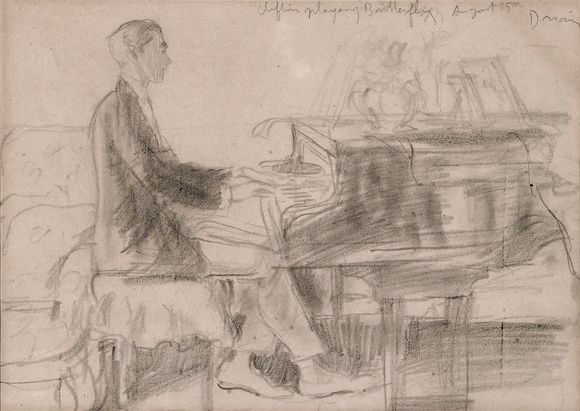 Bonhams : An Étienne Adrien Drian original pencil drawing of Clifton Webb