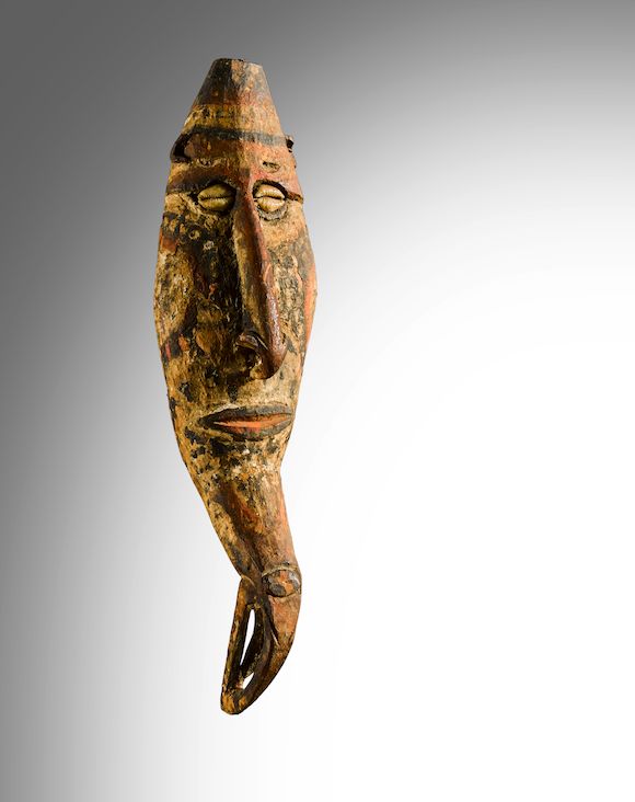 Bonhams : Yasyin Canoe Prow Ornament Mask, Middle Sepik River, East ...