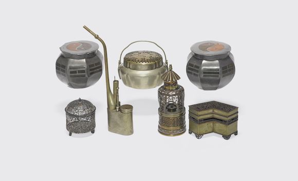 Bonhams : A group of seven metal alloy objects