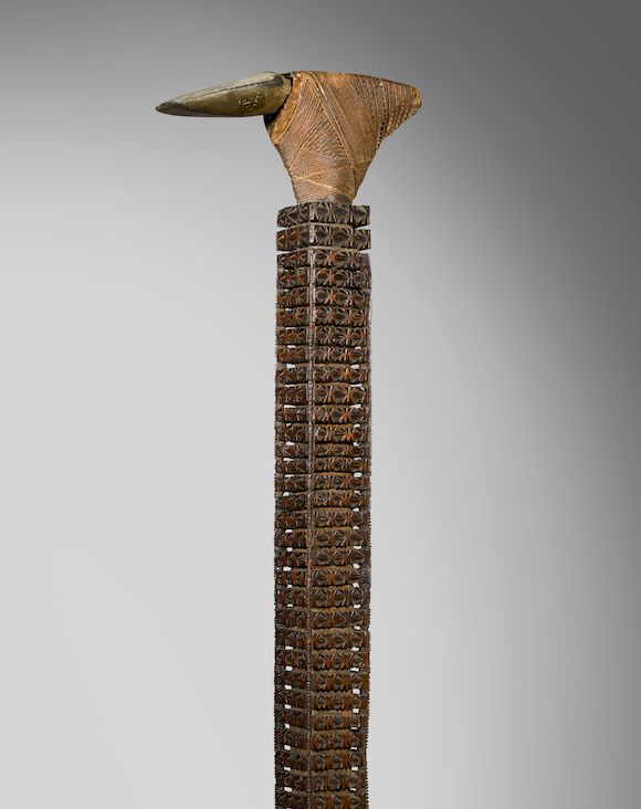 Bonhams : Fine Ceremonial Hafted Adze, Mangaia Island, Cook Islands