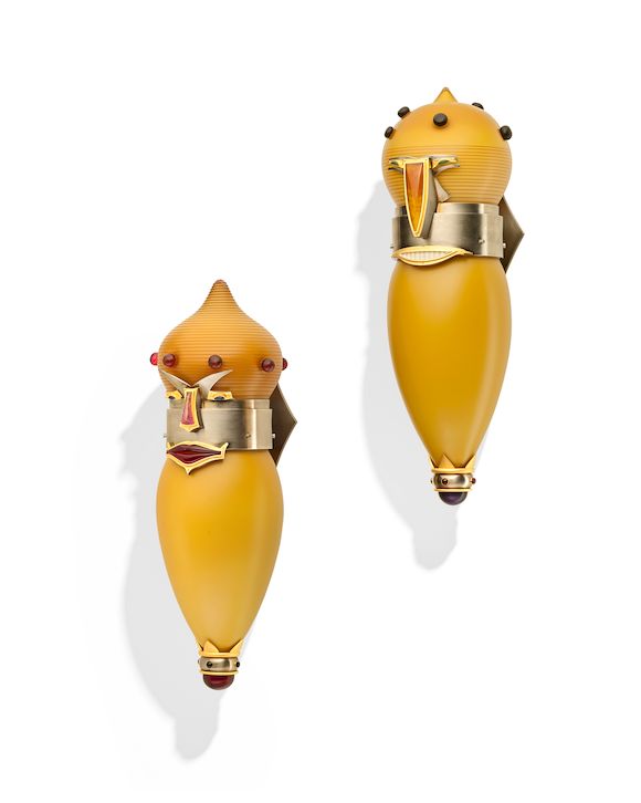 Bonhams : Dan Dailey (born 1947) Pair of Wall Lightscirca 1990steel ...