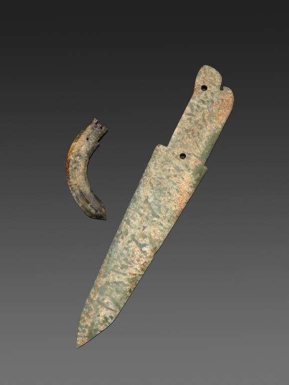 Bonhams Two Archaistic Jade Blades Ge