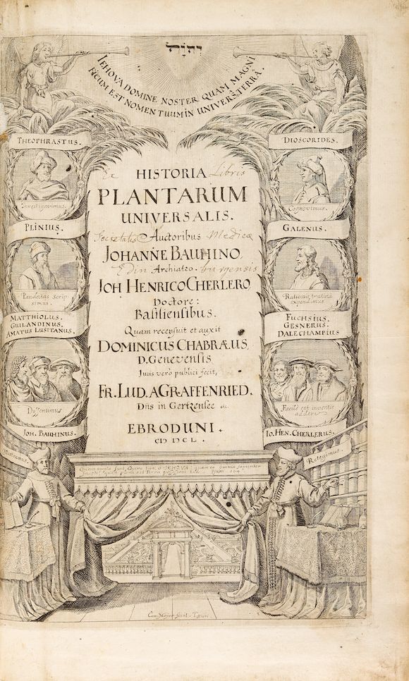 Bonhams : BAUHIN, JEAN. 1541-1613; AND JEAN HENRI CHERLER. C.1570-1610 ...