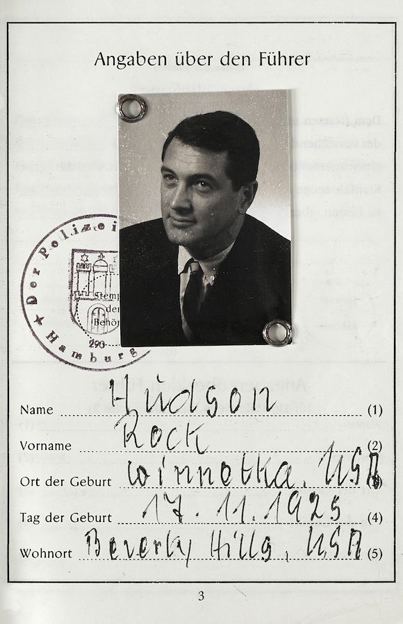 Bonhams : A Rock Hudson German drivers license