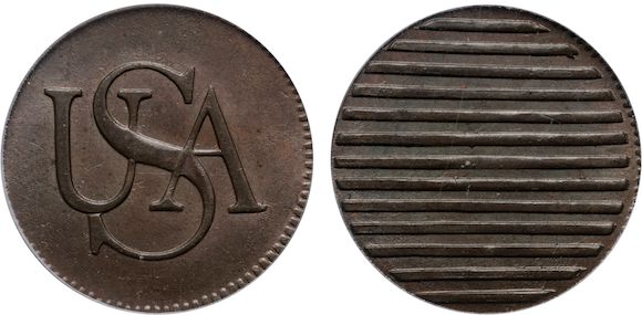 Bonhams : (1785) Bar Copper (Cent) MS66 Brown PCGS.
