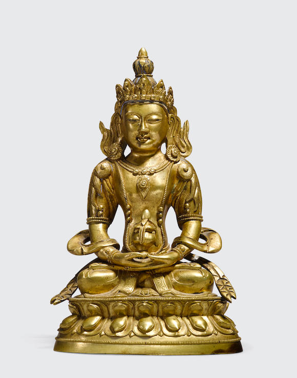Bonhams A Gilt Copper Alloy Figure Of Amitayus 19th20th Century