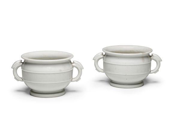 Bonhams : TWO DEHUA ARCHAISTIC CENSERS 18th century