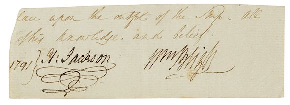 Bonhams : BLIGH, WILLIAM. 1754-1817. Clipped signature ("Wm Bligh ...