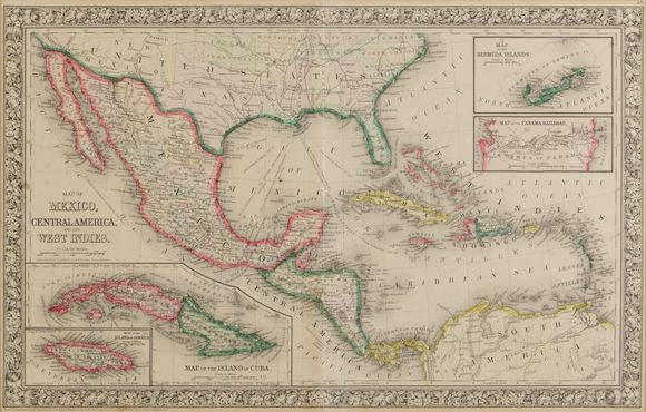 Bonhams : Mitchell, Samuel Augustus. 1792-1868. Map of Mexico, Central ...