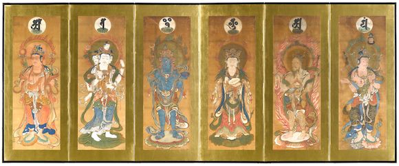 Bonhams : Anonymous Buddhist Twelve Deva Guardians (Juniten byobu)