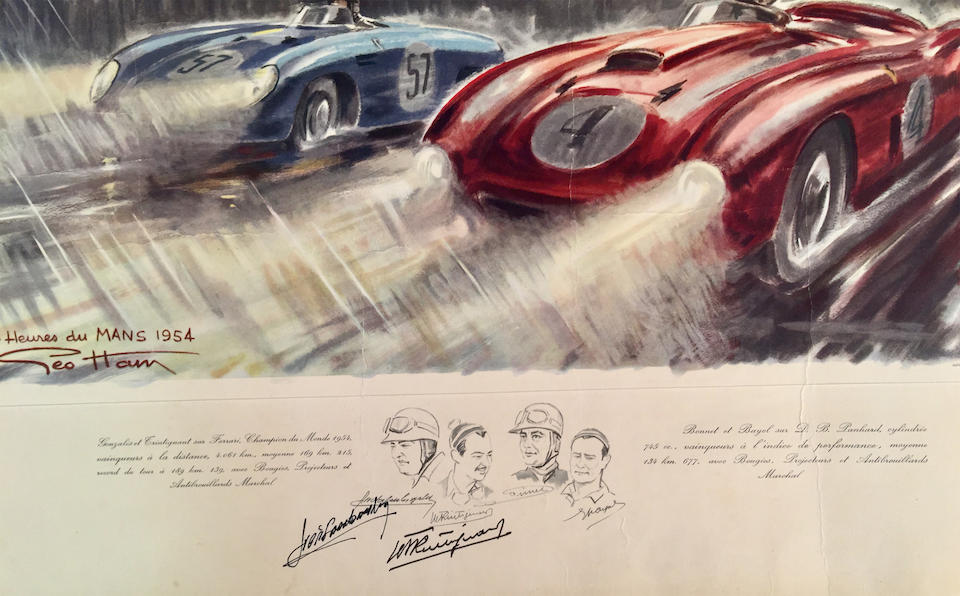 Bonhams 24 Heures Du Mans 1954 Original Lithograph By Geo Ham